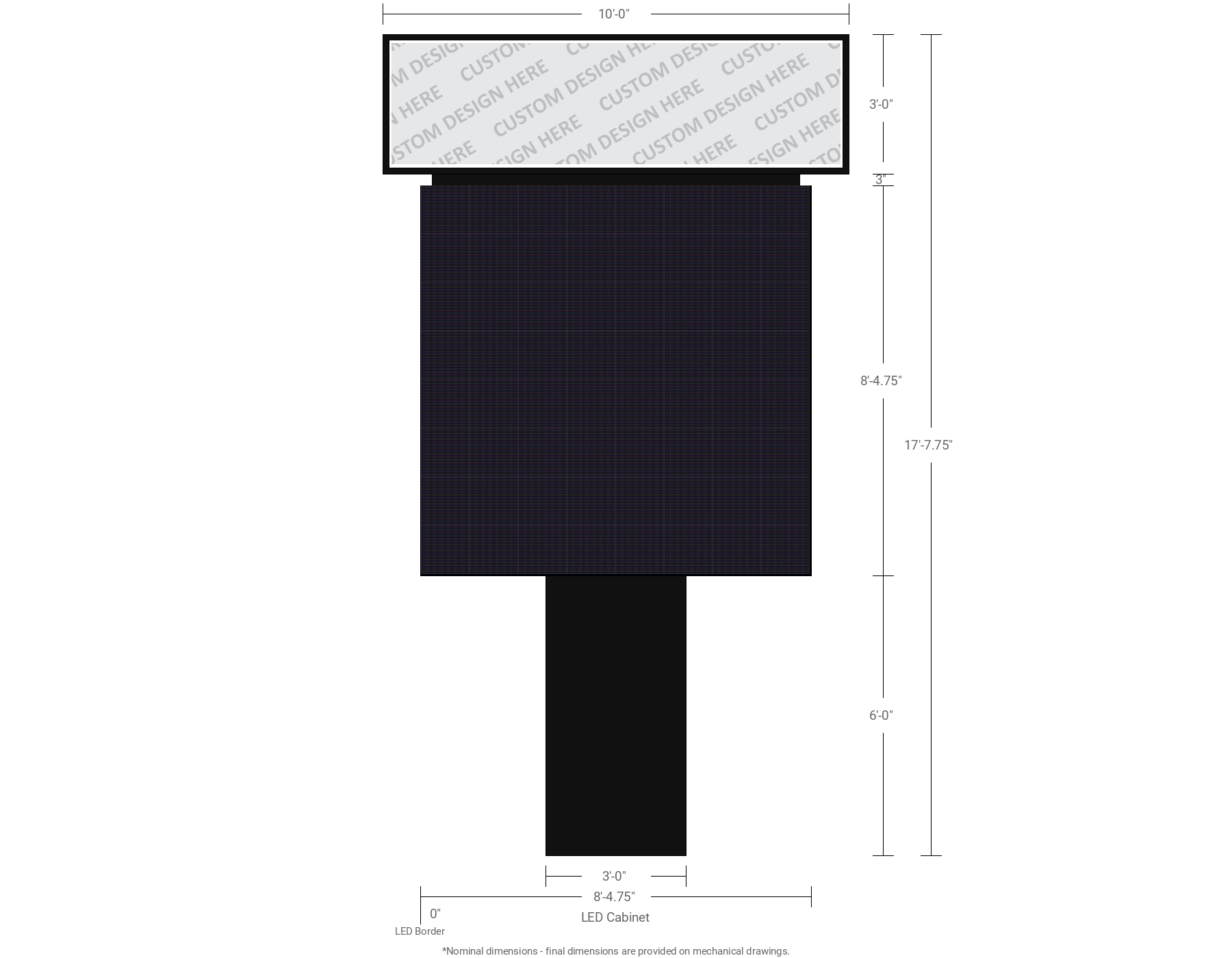 Complete Aurora 10mm 256x256 Double Sided Full Color LED Display with 3 ...